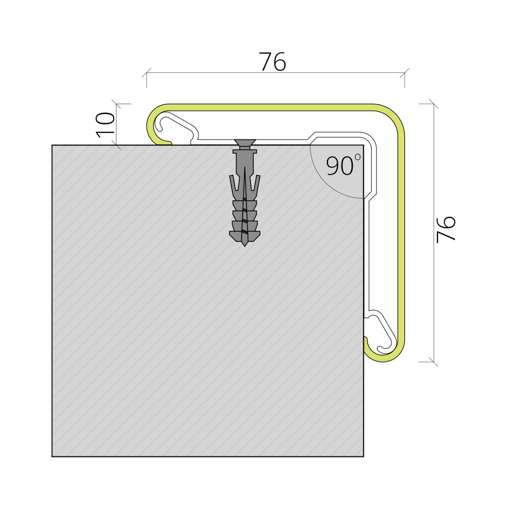 CG 76 Angle bump 76/76 mm wide | UAB «STB Group»